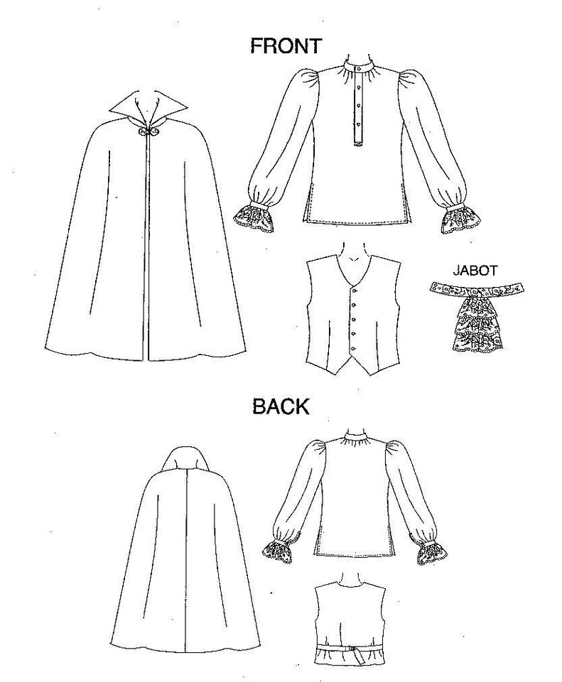 Vampire Gothic Steampunk Cloak Costume Pattern Choice S-XXL McCall's ...