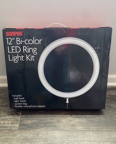 Sunpak LED 448 12" Bi-Color Ring Light Kit - Black | eBay