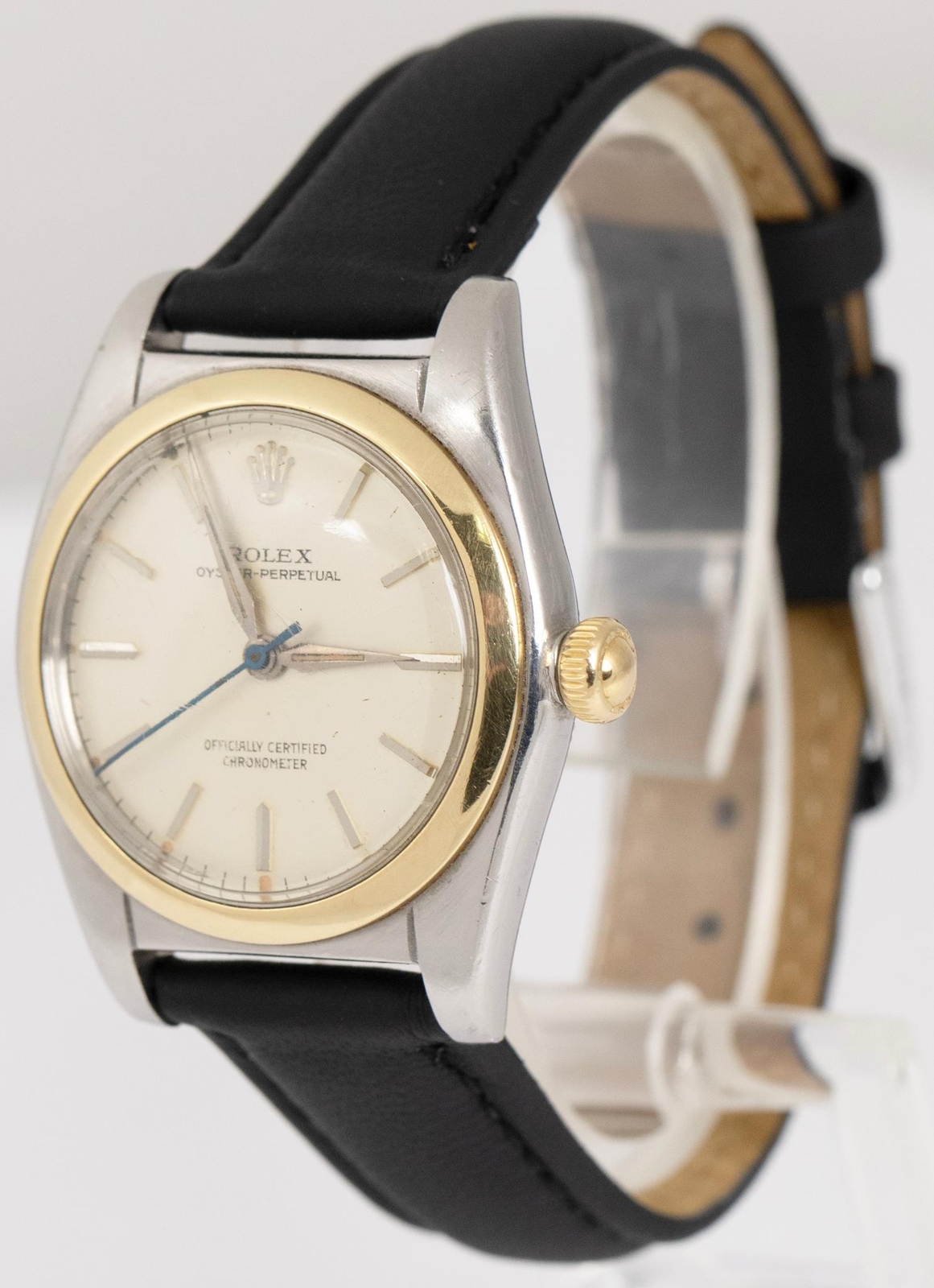Vintage Rolex Oyster Perpetual Steel Gold Bubbleback 5010 White 32mm ...