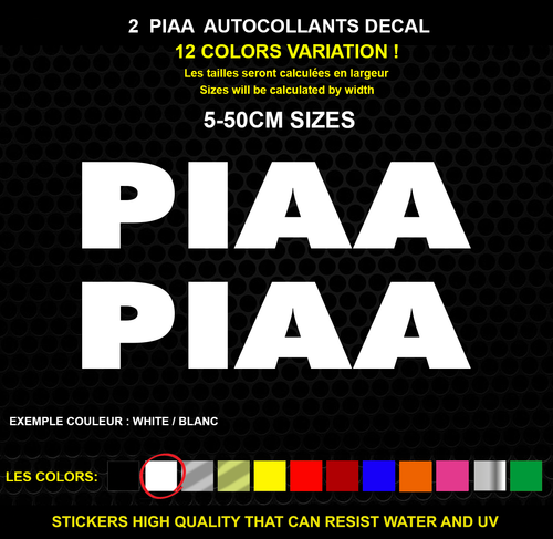 2 PIAA autocollants Véritable decal DECO WATERPROOF | eBay