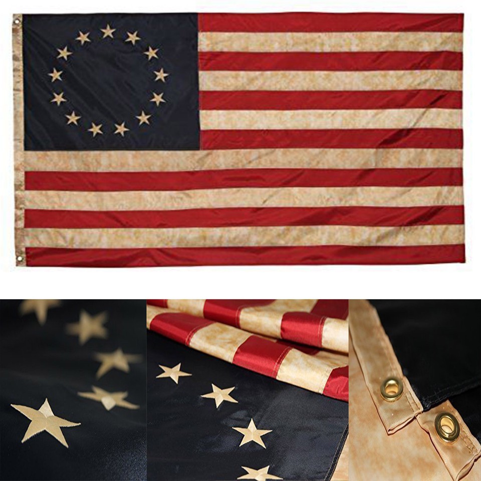 3x5 Embroidered Betsy Ross Vintage Flag Premium Quality Polyester with ...
