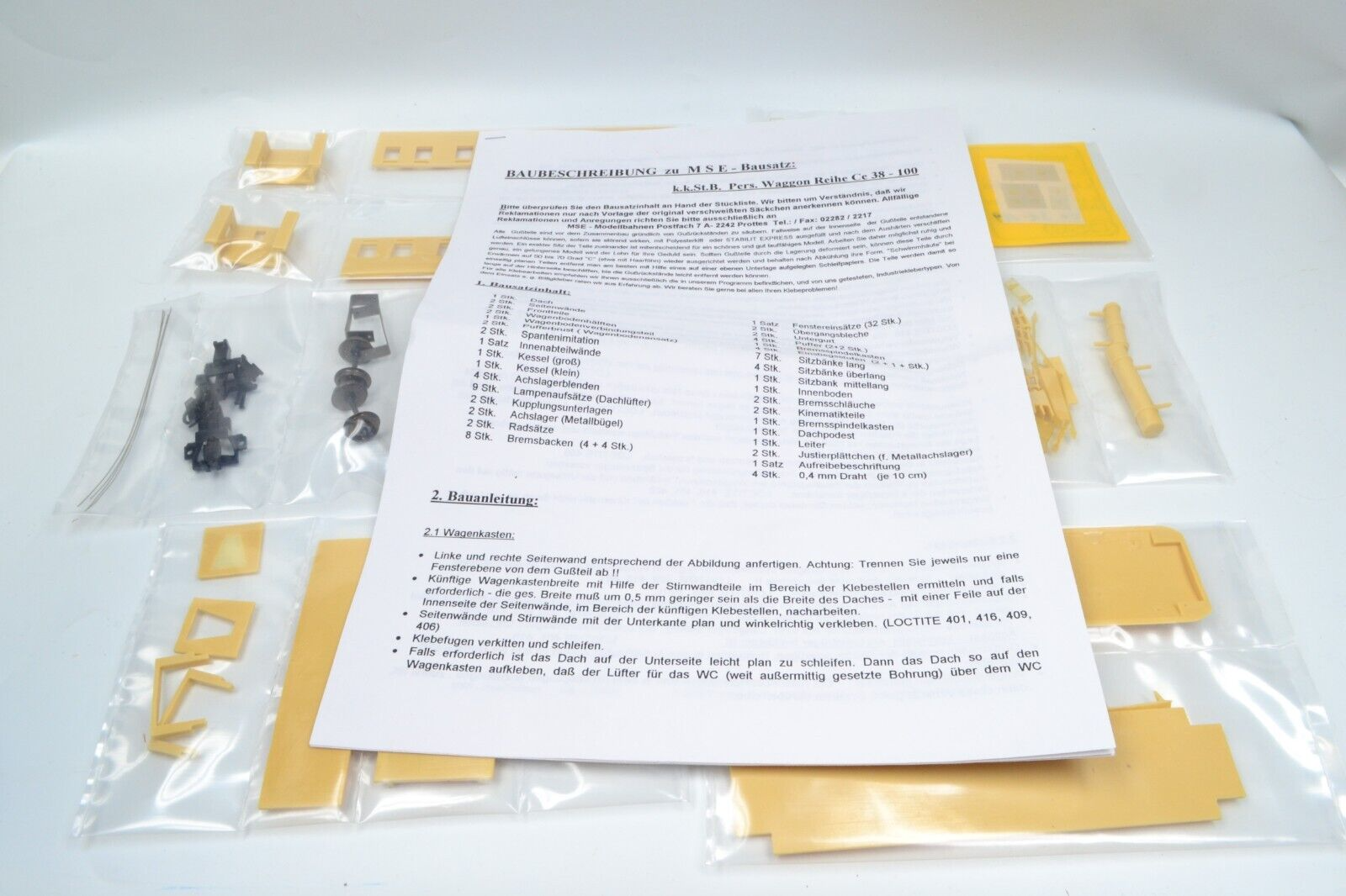 P1562 MSE Modellbahnen H0 Personenwagen Bausatz k.k.St.B. Reihe Ce 38 ...