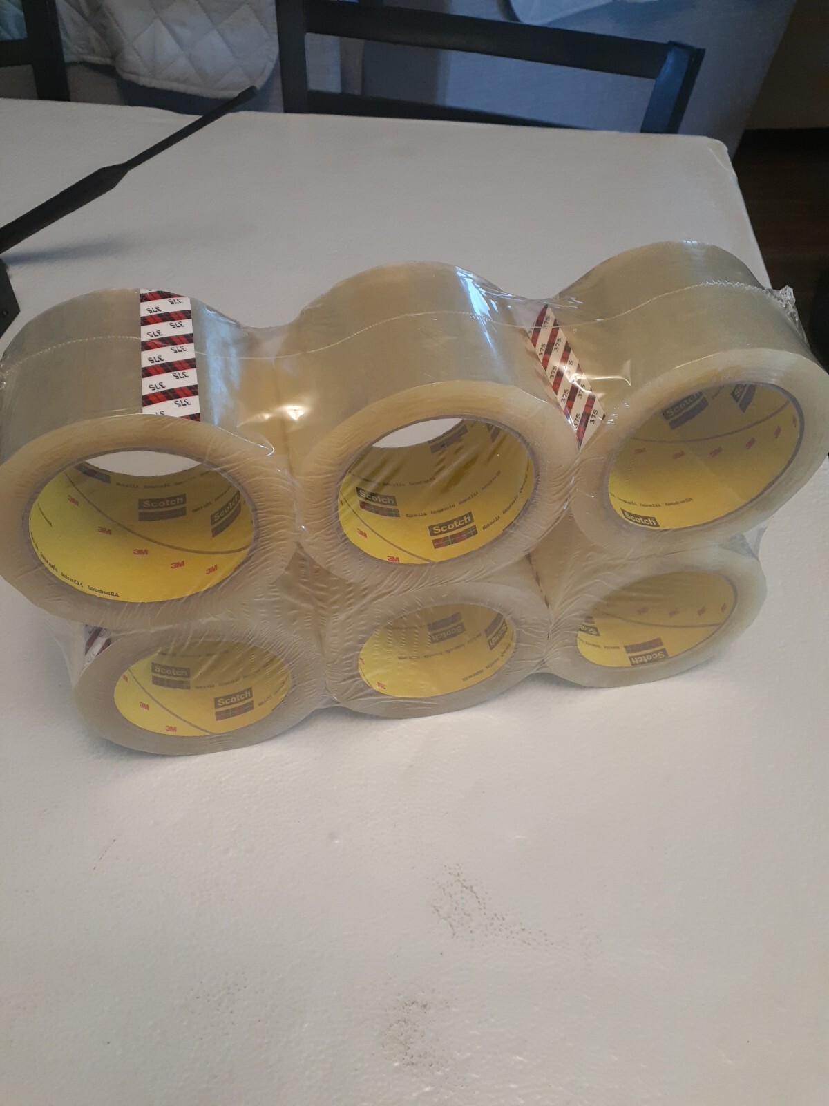 Lot of 6 Tapes Sealing Box 2×55 Yds . (Clear) 3M Scotch 375 Heavy Duty ...