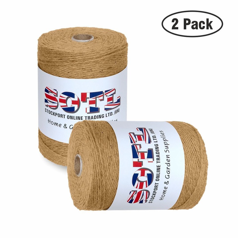10m-900m 3 Ply Natural Brown Soft Jute Twine Sisal String Rustic Cord ...