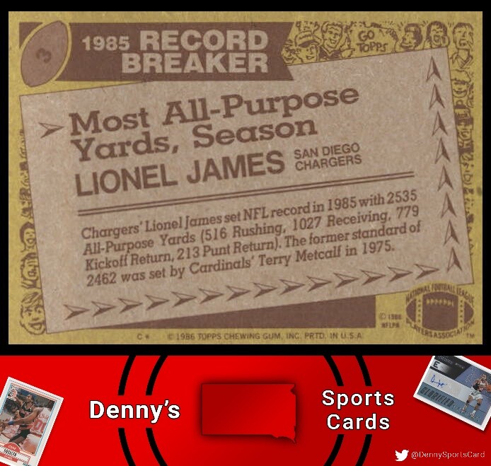 1986 Topps #3 Lionel James San Diego Chargers Football Card | eBay