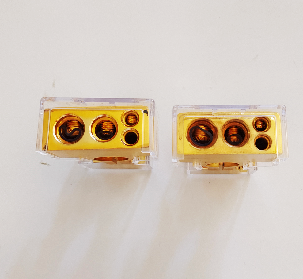 2X Car Battery Terminal Clamp 0/4/8 Awg Gauge Positive Negative ...