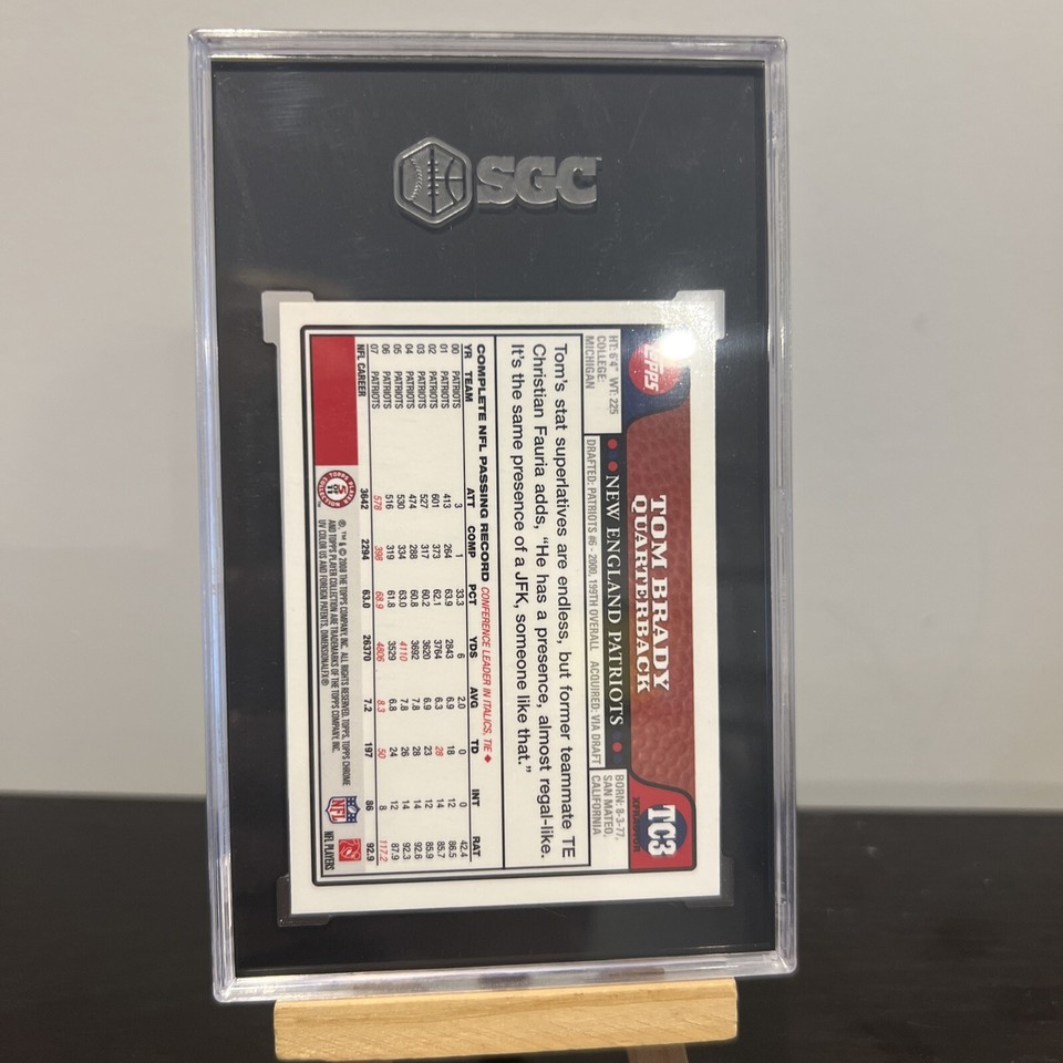 2008 Topps Chrome Tom Brady Xfractor Refractor #TC3 SGC 9 MINT Patriots ...