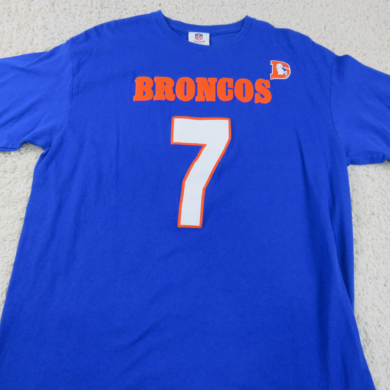 Denver Broncos Shirt Men Large Blue Short Sleeve Elway Mile High ...