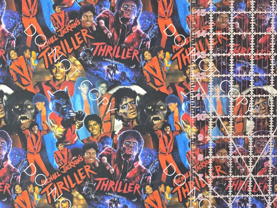 Custom 100% Cotton Woven Fabric Thriller Video Artist By The 1/4 Yard ...
