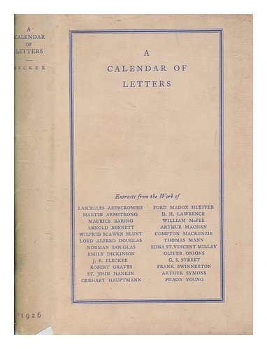 SECKER, MARTIN, LIMITED (FIRM) A calendar of letters : extracts from ...