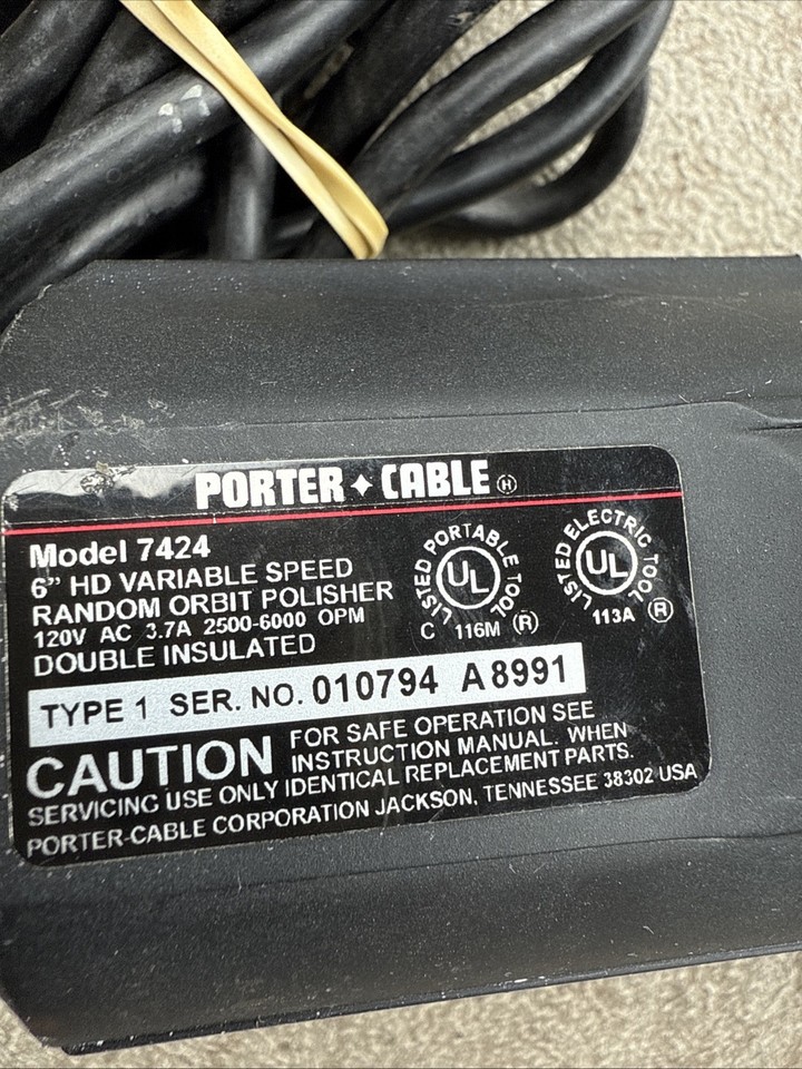 Porter Cable Model 7424 Random Orbital Polisher/Sander Variable Speed 6 ...