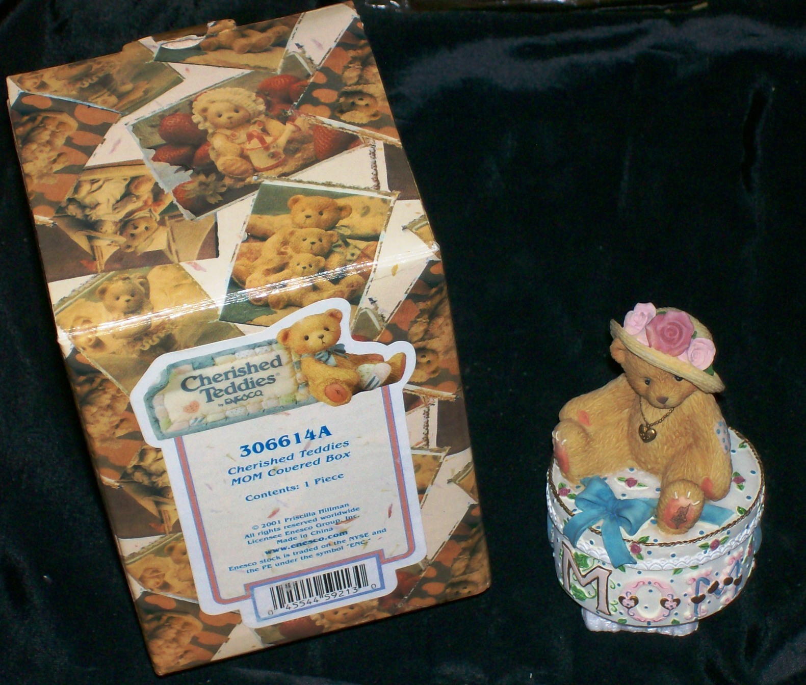 Precious Moments Cherished Teddies MOM Covered Box #306614A Yr.2001 W ...