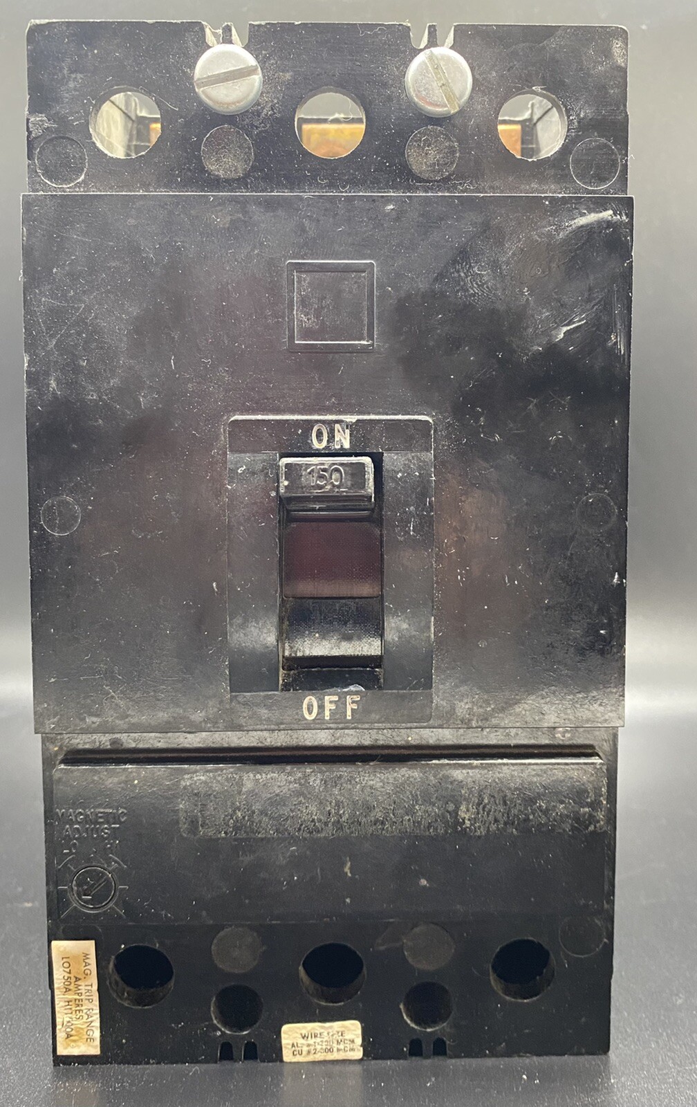 SQUARE D KAL36150 150 AMP 3 POLE 600 VOLT CIRCUIT BREAKER WITH MOUNTING ...