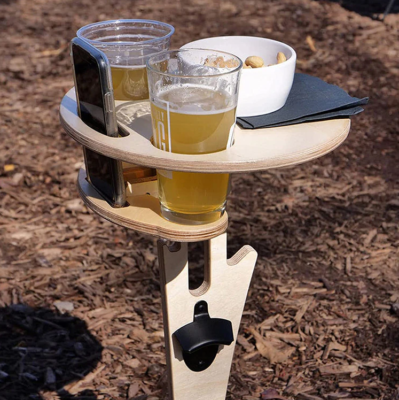 Portable Folding Outdoor Wine Table Stake Phone Cup Holder Beach Picnic ...