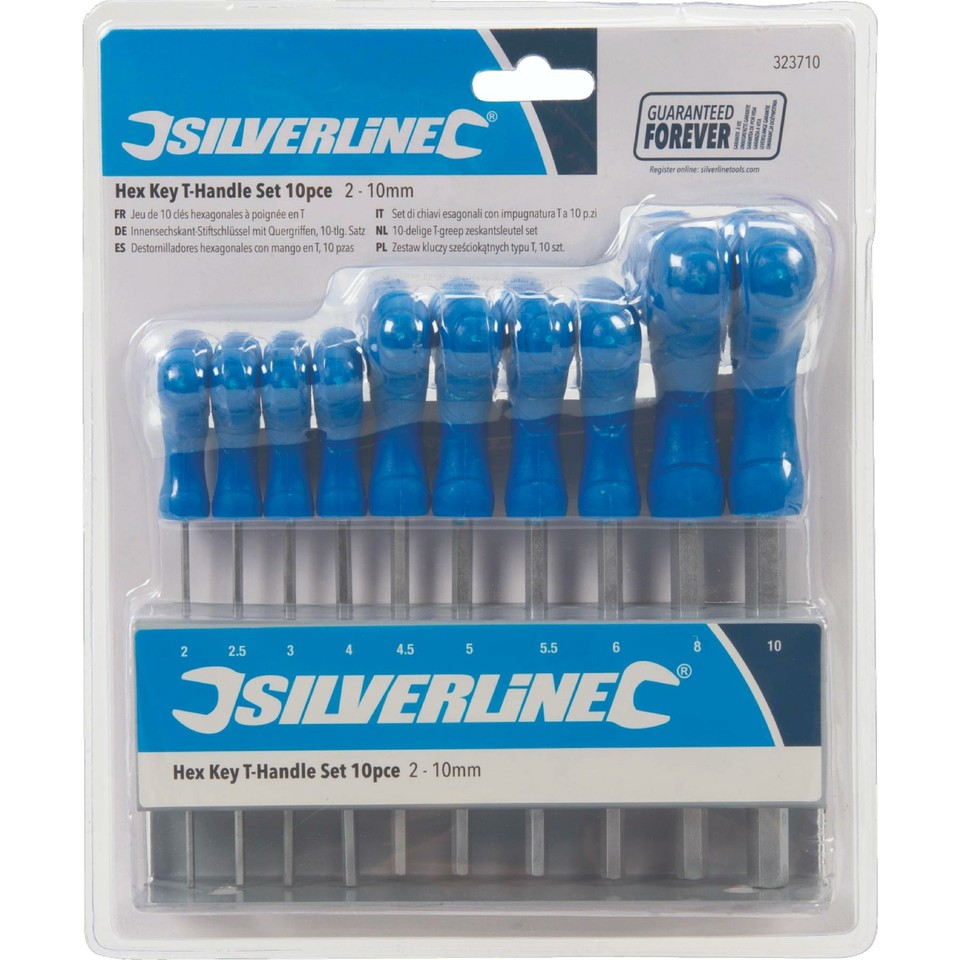 Silverline 10pc Long Metric Double Ended Hex Allen Key Set Allan T ...