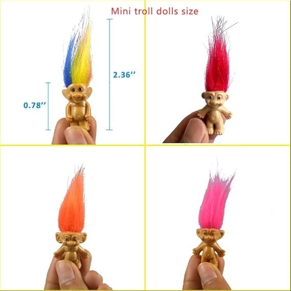 10PCS Mini Troll Dolls, PVC Vintage Trolls Lucky Doll Mini Action ...
