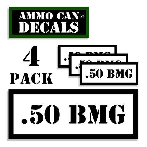 50 BMG Ammo Can Labels Ammunition Case stickers decals 4 pack 3"x1.15 ...