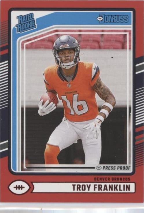 2024 Panini Donruss - Rated Rookie Troy Franklin #338 Press Proof Red ...