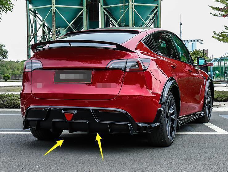 Bright Black ABS Rear Bumper Lip Diffuser Bodykit For Tesla Model Y ...