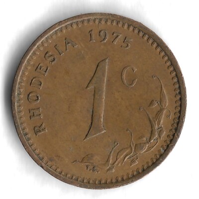 1975 Rhodesia 1 Cent World Coin - Mintage 10,000,000 - KM# 10 | eBay