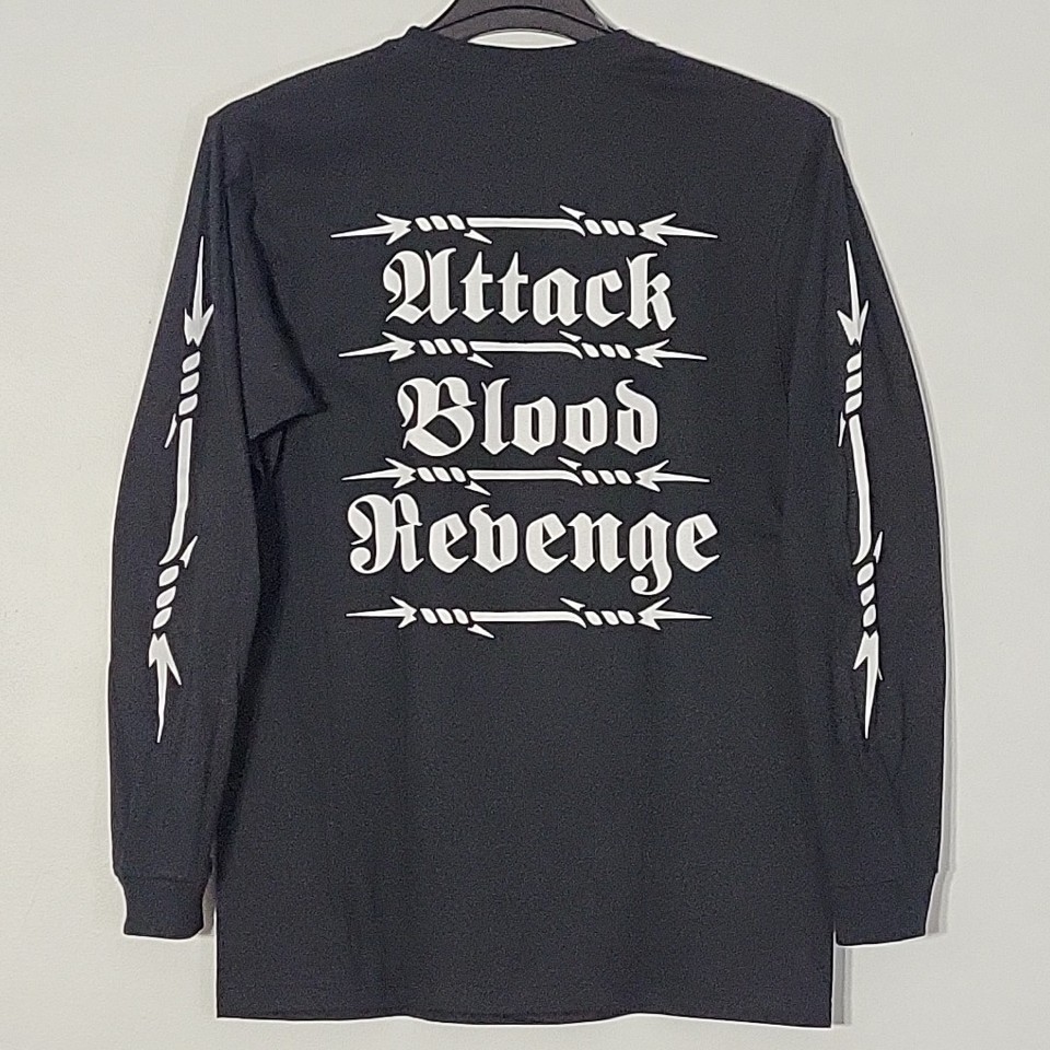 REVENGE Attack Blood Revenge Long Sleeve M MEDIUM T-Shirt Black Mens ...