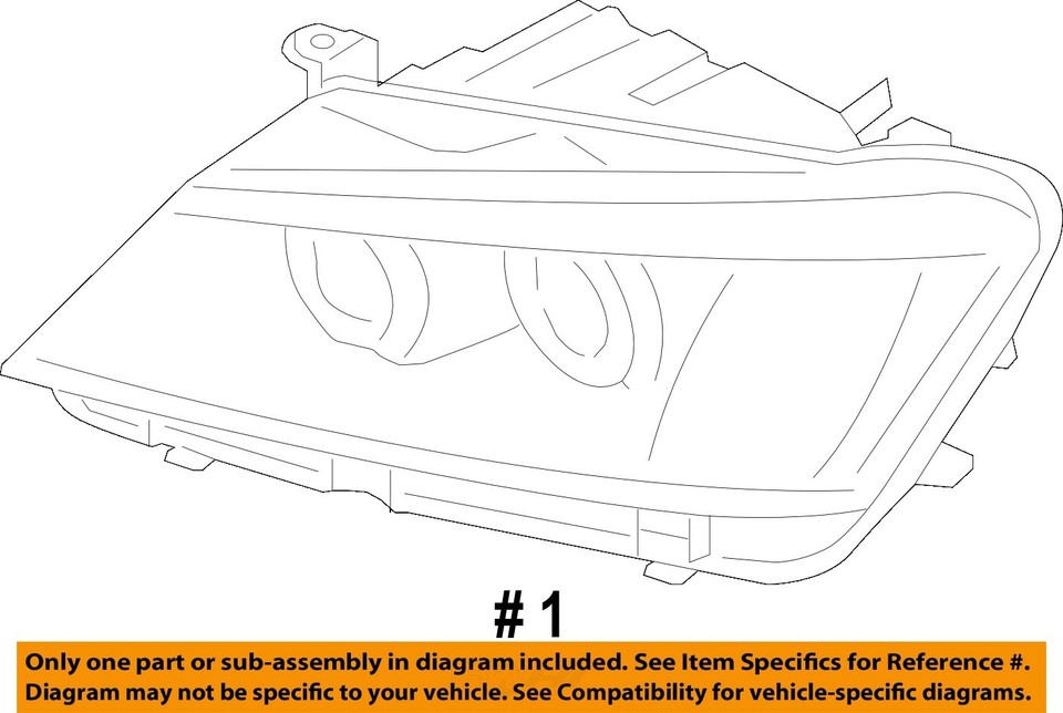 BMW OEM 15-18 X3 Front Lamps Headlamp Components-Headlamp Assy Left ...