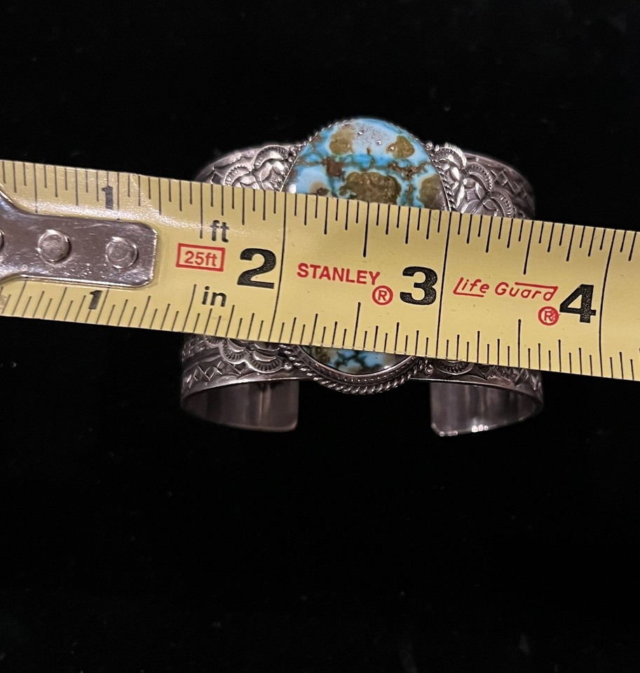 Navajo Sunshine Reeves High Grade Kingman Turquoise Cuff Sterling ...