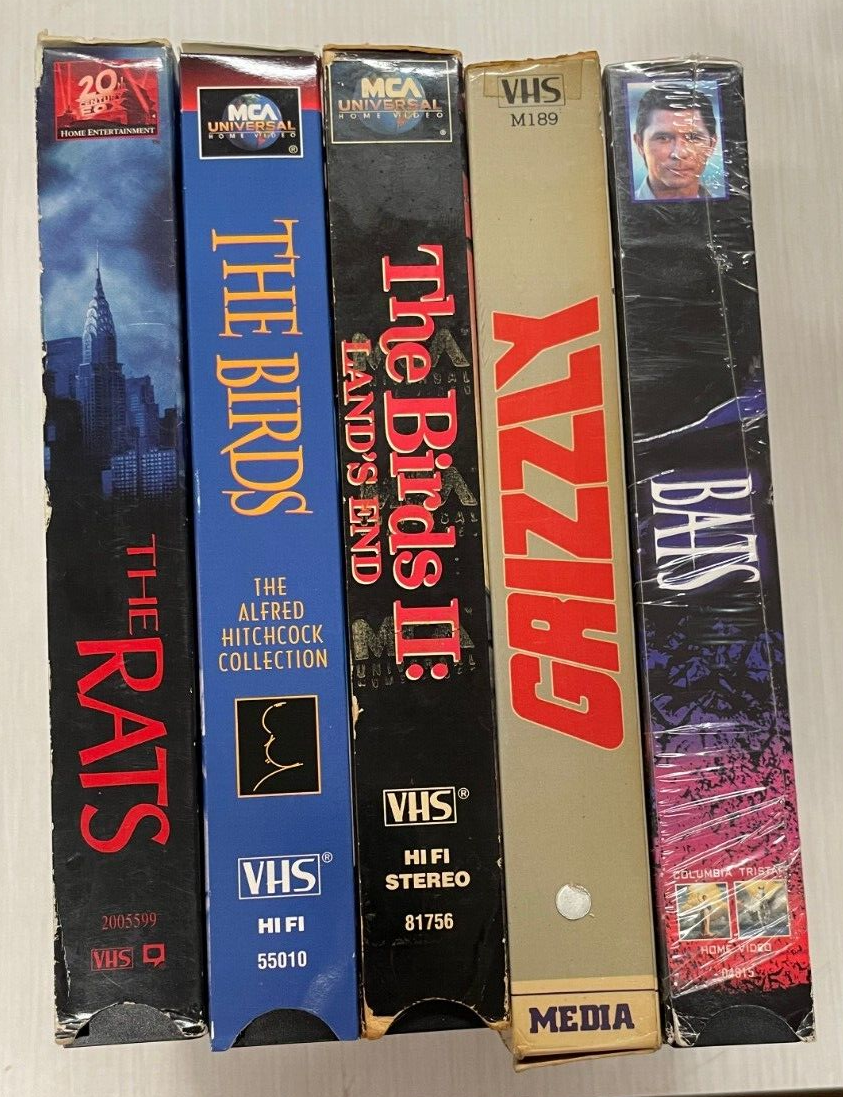 5 Horror VHS Lot Grizzly Bats The Rats The Birds 1 & 2 Media Video | eBay