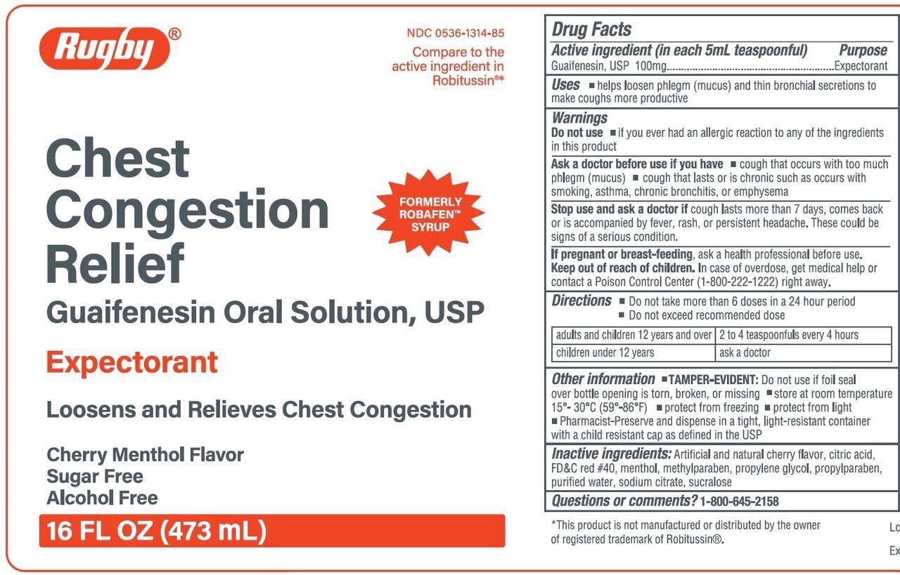 Rugby Chest Congestion Relief Guaifenesin Oral Solution Cherry Flavor ...