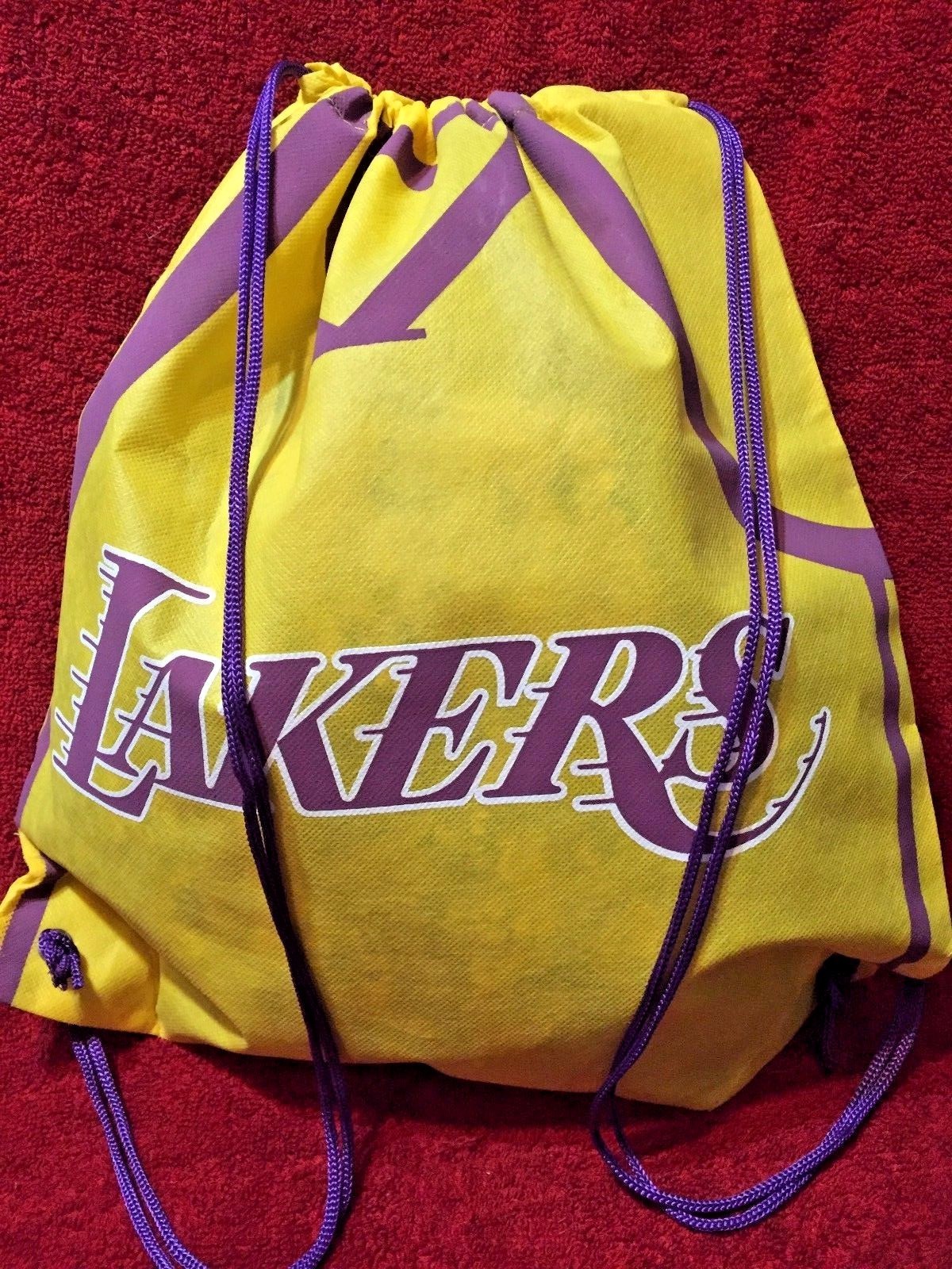 LOS ANGELES LAKERS LA NBA DRAWSTRING SLING BACKPACK SACK GYM TOTE ...