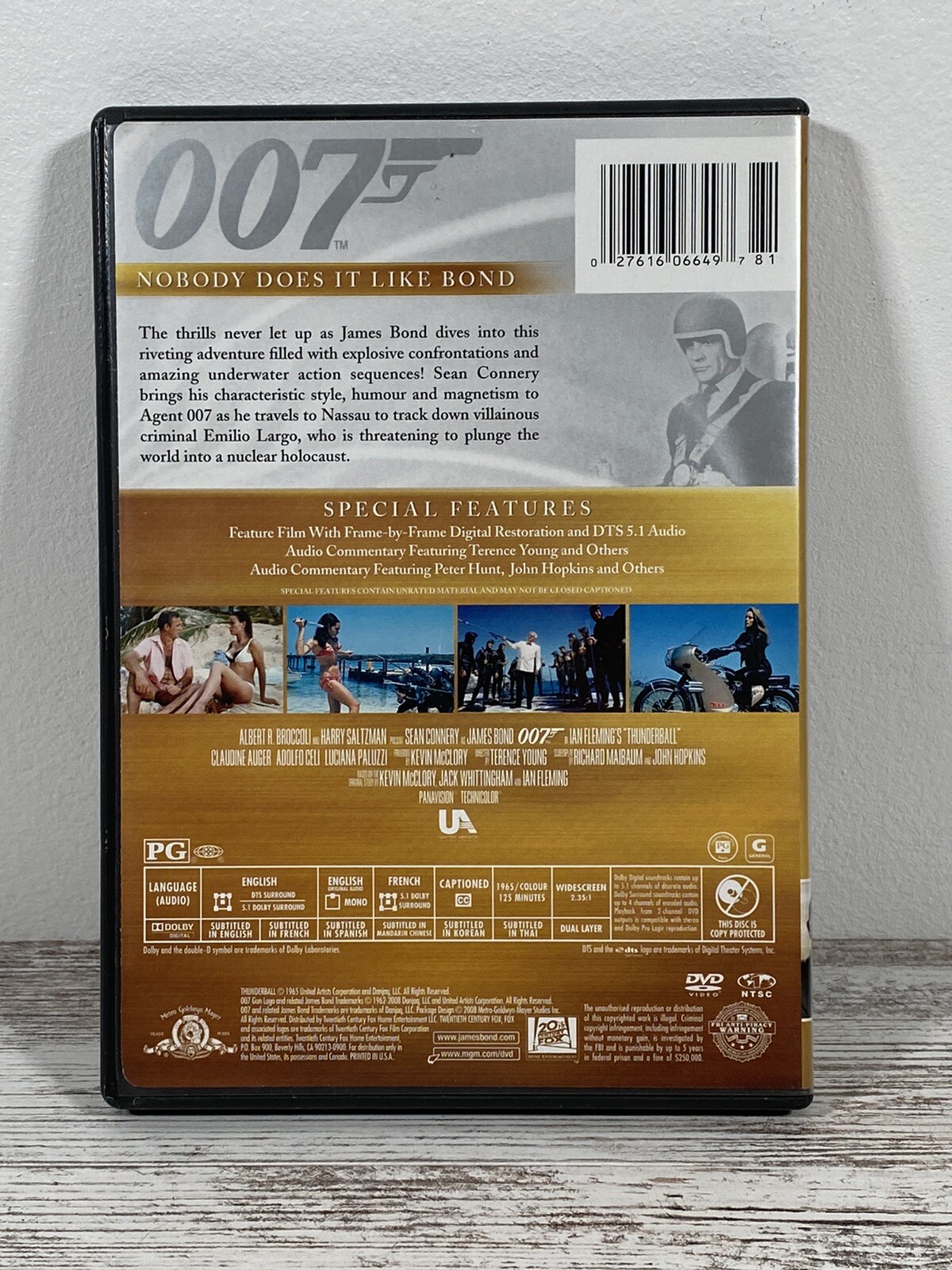 Thunderball (DVD) James Bond 007 Sean Connery - EXC COND / FREE SHIP ...