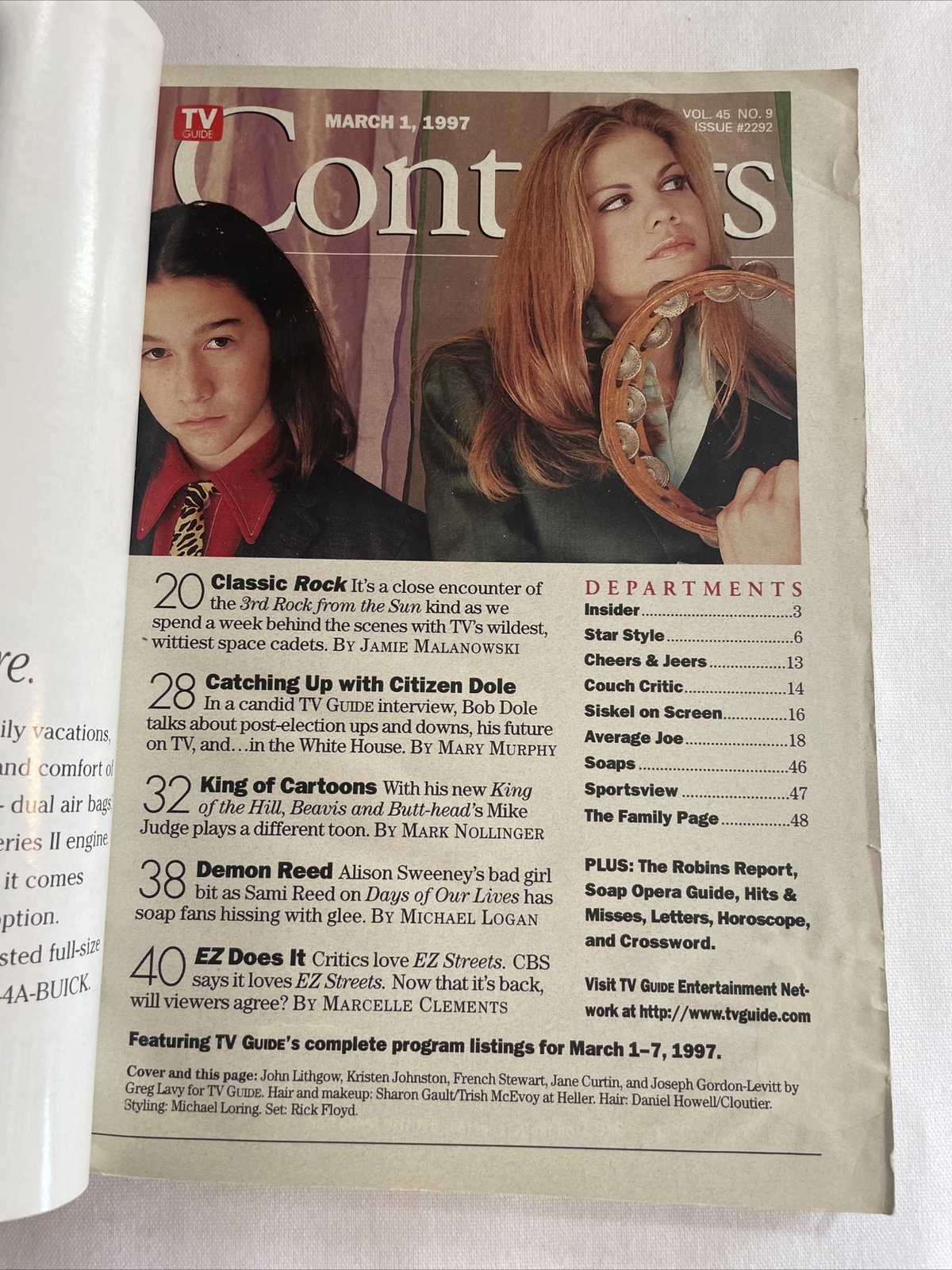 1997 March 1-7 TV GUIDE Magazine, 3rd Rocks! (MH100) | eBay