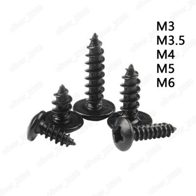 Black Steel Phillips Cross Truss Head Self Tapping Screws M3/M3.5/M4/M5 ...