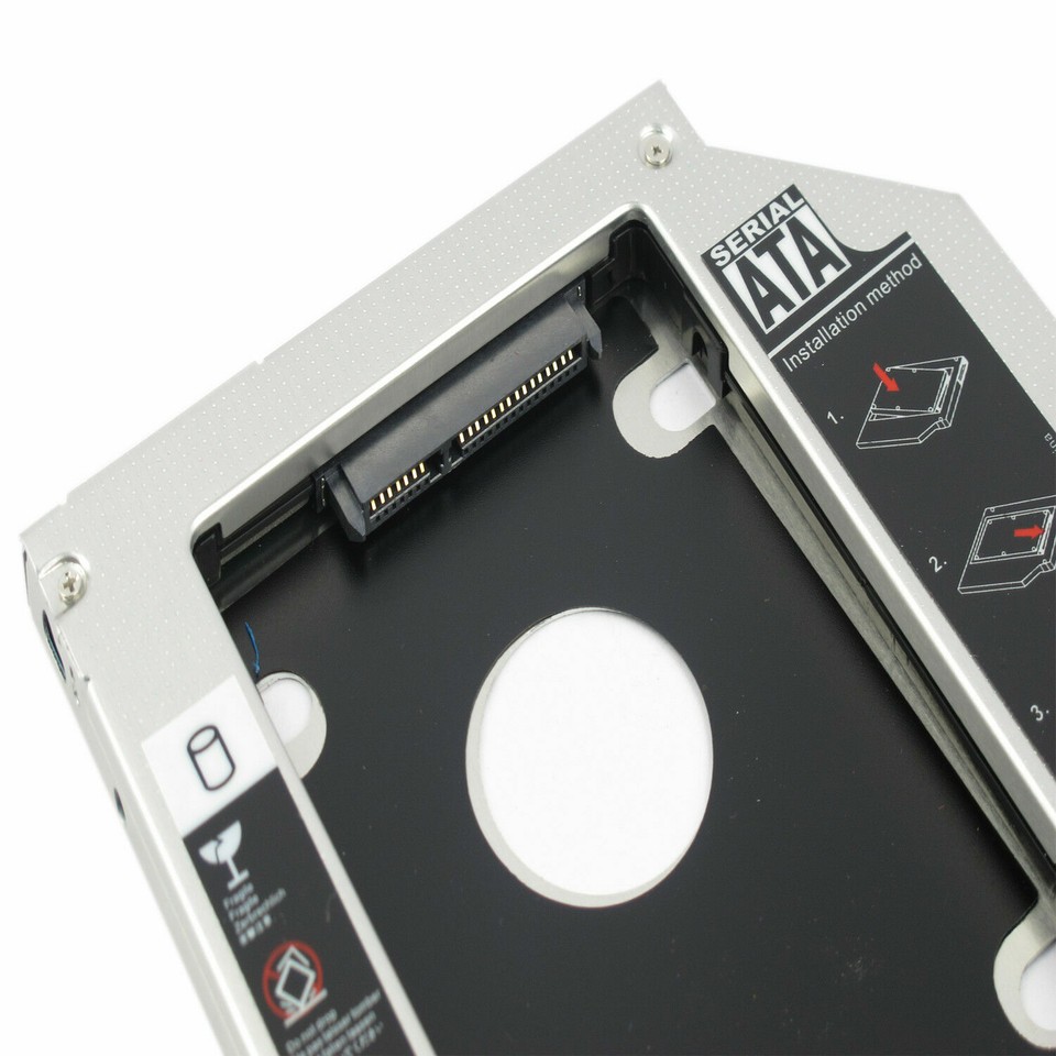 NEW 9.5mm Universal for SATA 2nd HDD SSD Hard Drive Caddy CD/DVD-ROM ...