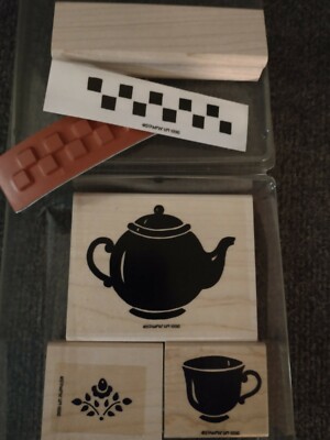 Stampin Up DEFINITELY DECORATIVE TEAPOT Tea Rubber Stamp Set 1996 | eBay