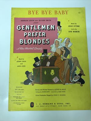 Bye Bye Baby Gentlemen Prefer Blonds Jule Styne 1949 Sheet Music | eBay