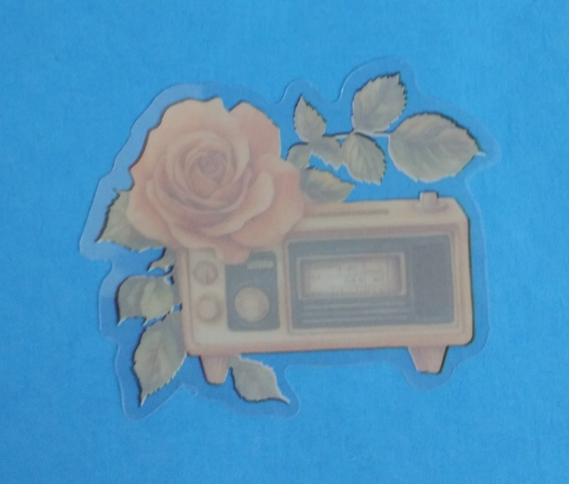Vintage Radio & Rose Transparent Sticker 2" x 2.38" (AJ) | eBay