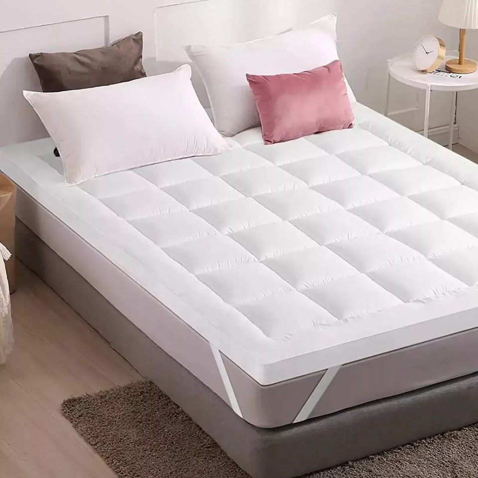 10cm Deep Mattress Topper Luxury Soft Hotel Quality Microfiber All ...