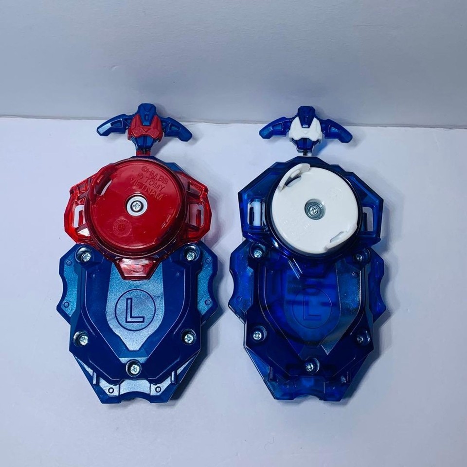 Beyblade Burst Full Custom Launcher LR Lot 2pcs Blue Red Bandai ...