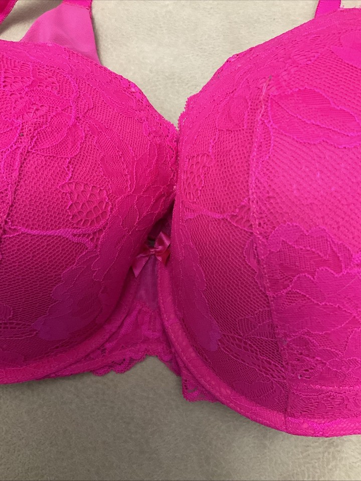 Torrid Perfect Boost Bra 40DDD Pink Lace Underwire Padded | eBay