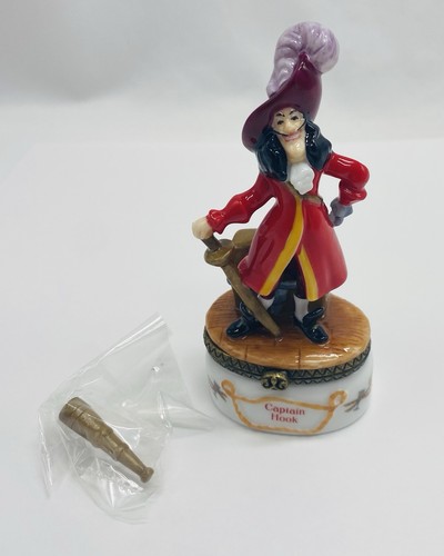🏴‍☠️ VINTAGE DISNEY CAPTAIN HOOK TRINKET BOX FIGURINE PIRATE TREASURE ...