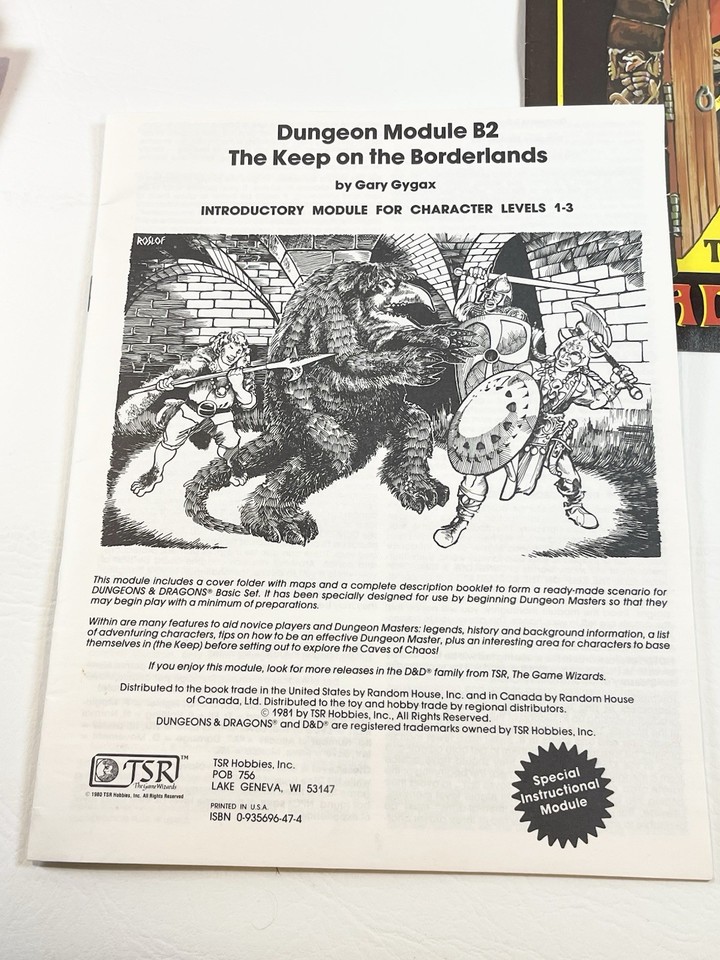 Dungeons & Dragons Fantasy Adventure Game Basic Boxset w/dice TSR ...