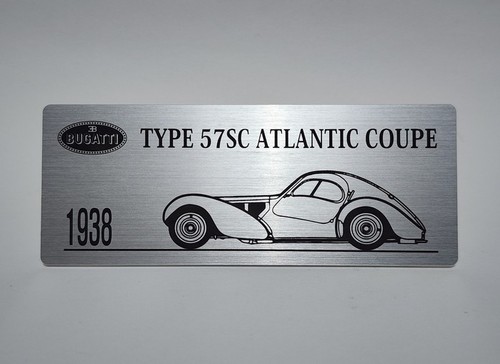 Bugatti Type 57SC Atlantic Coupe 1938 Metal Nameplate Plaque for 1/12 1 ...
