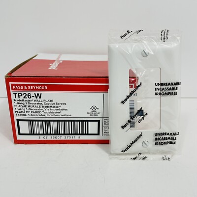 10-Pack Pass & Seymour TP26-W TradeMaster White 1-Gang Decorator ...