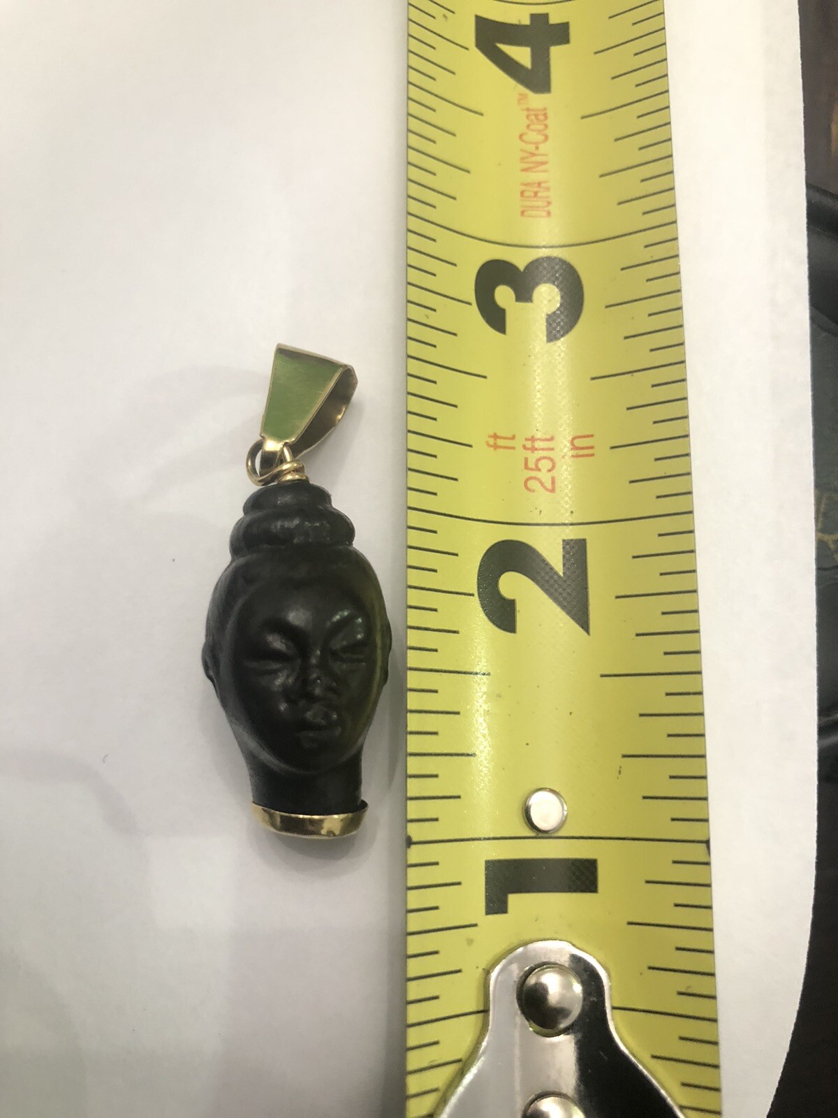 Vintage Corletto Italy 18K Yellow Gold Carved Ebony 3D Blackamoor Head ...