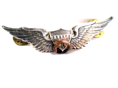 WWll 2.5" Sterling Air Corps Pilot Wings & Military Police Cross Guns ...