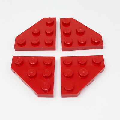 2450 LEGO Parts Plate Wedge 3x3 Cut Corner RED (4) | eBay