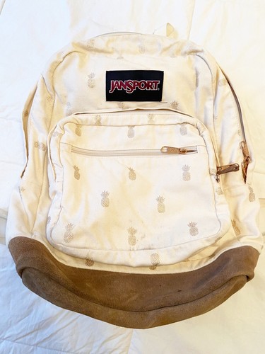Jansport cream Pineapple backpack 13x18 | eBay