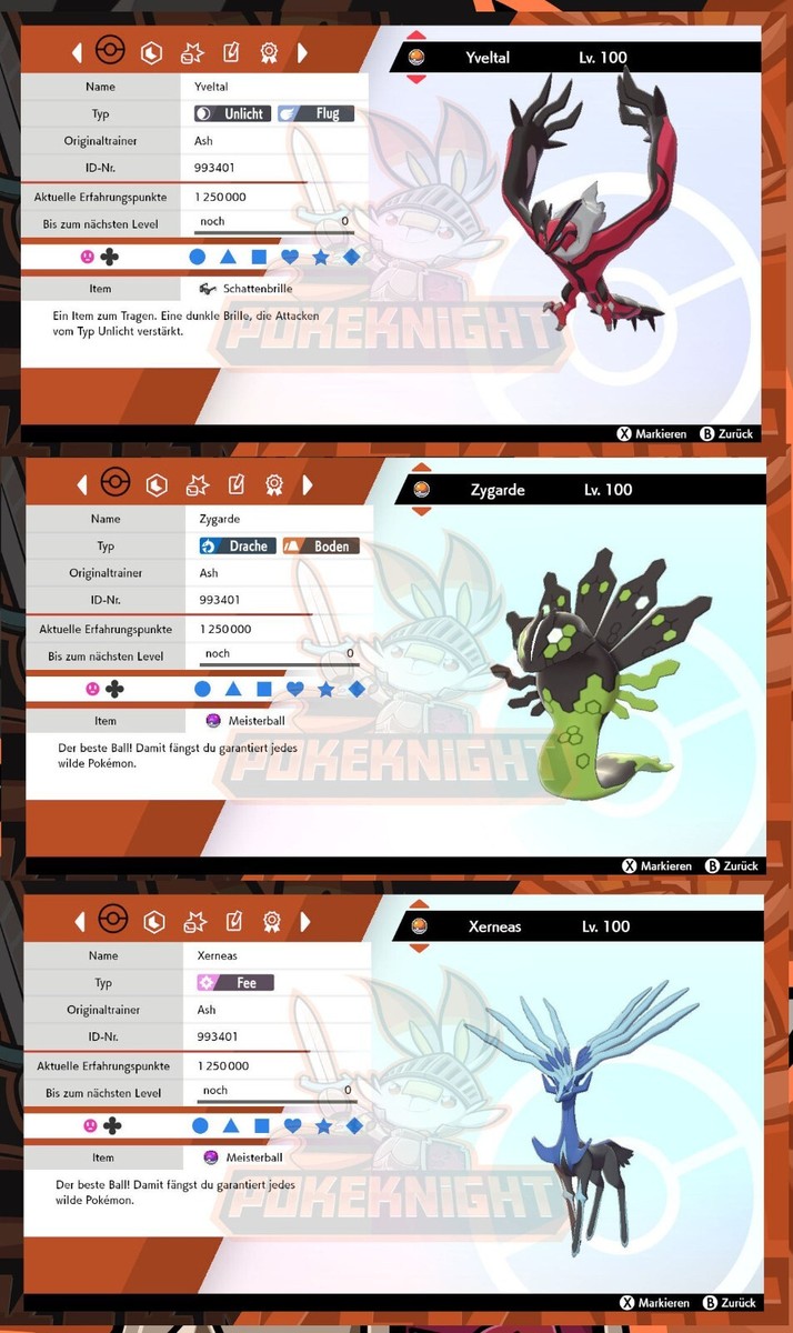 Shiny Zygarde Xerneas Yveltal Legendary Shiny Xerneas / Yveltal