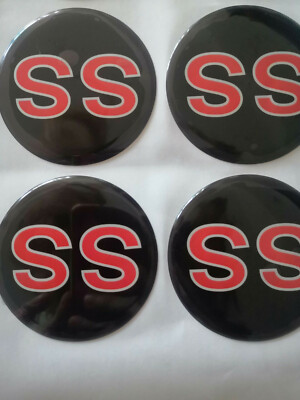 4pcs.RED SS Style Wheel Rim Center Cap STICKER DECAL 2 1/2" 63.5mm 2.5 ...